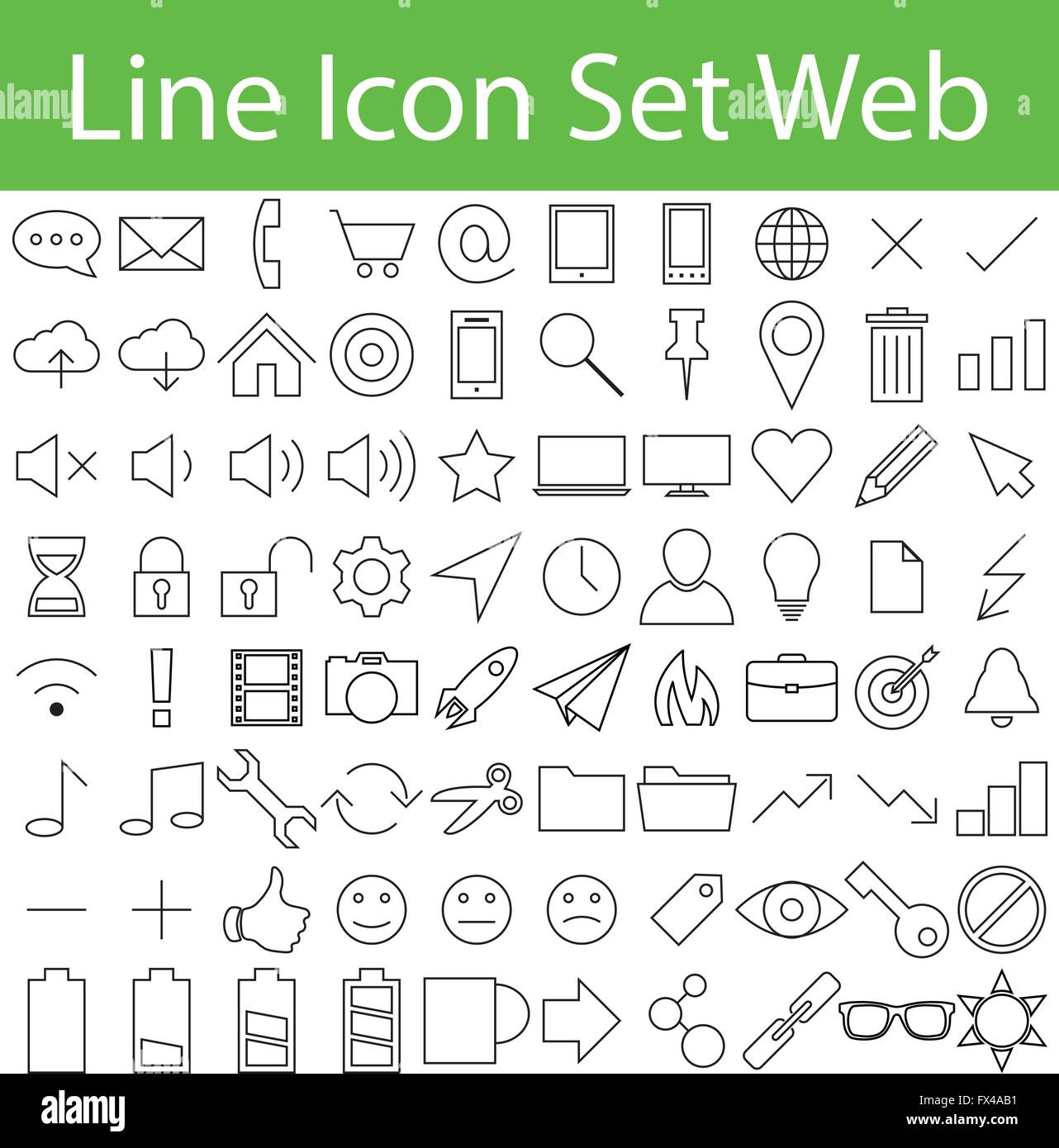 Line Icon Set Web with 80 icons for the creative use in graphic design ...