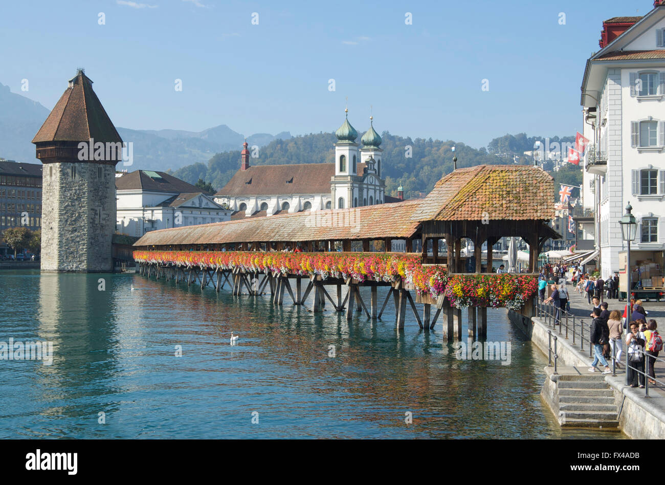 Kapellbrücke in Lucerne, Switzerland Stock Photo - Alamy