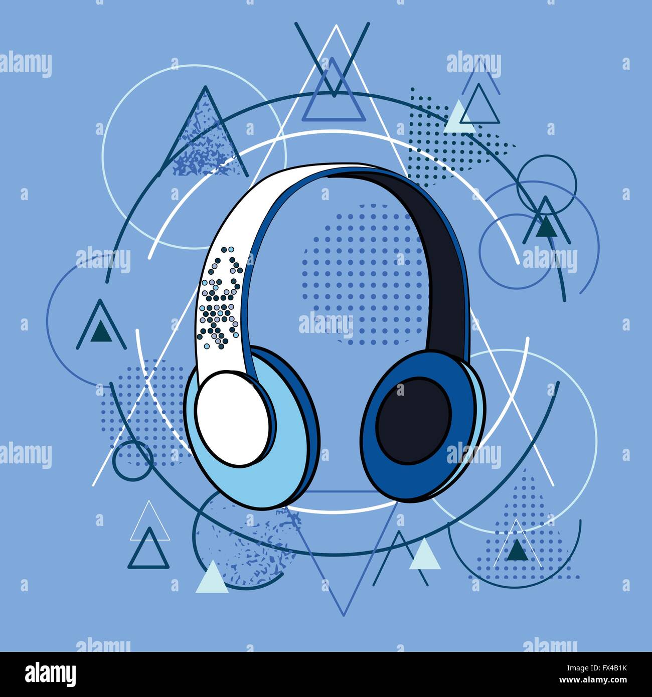 Headphones Over Triangle Geometric Background Stock Vector Image & Art ...