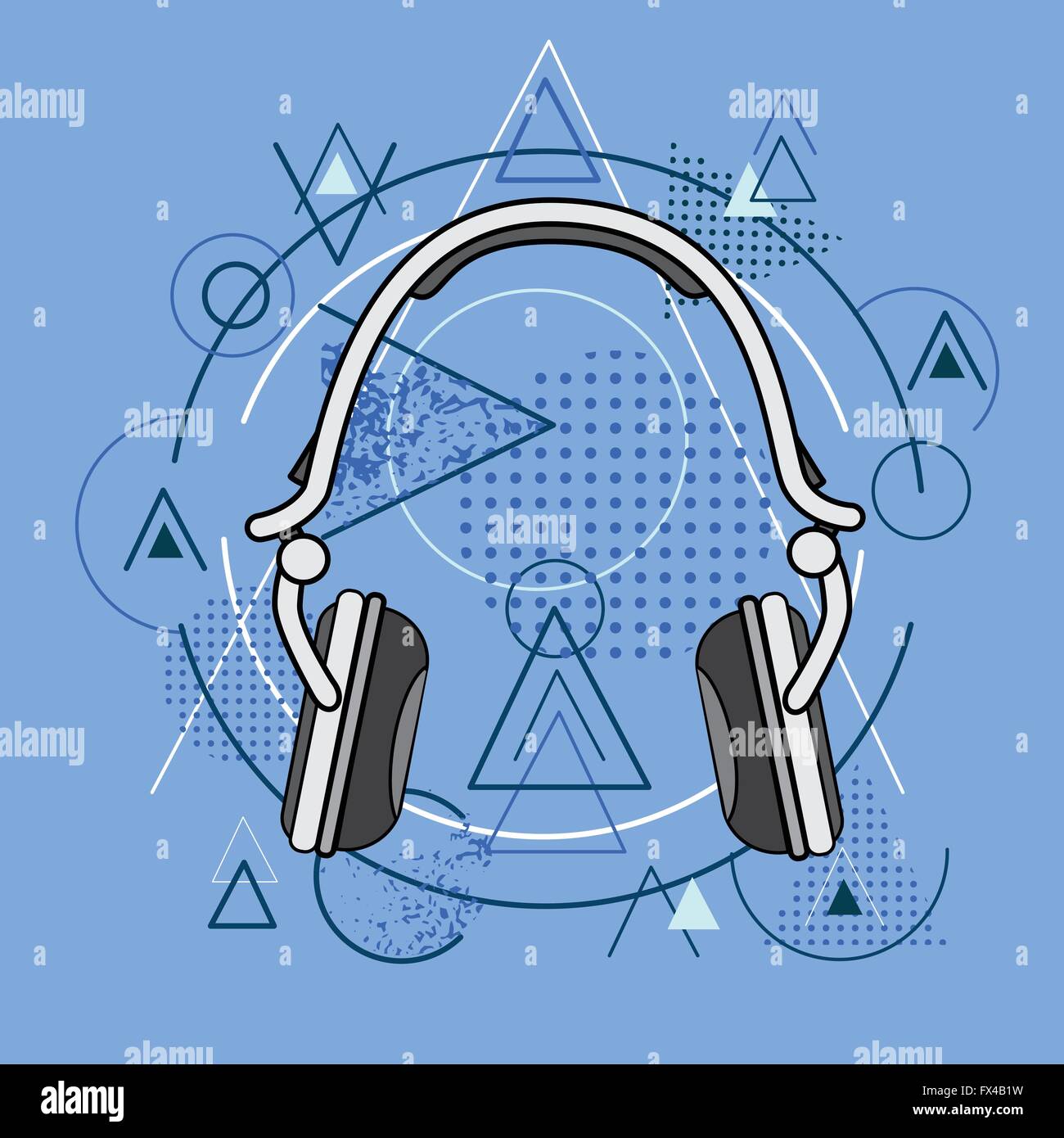 Headphones Over Triangle Geometric Background Stock Vector Image & Art ...