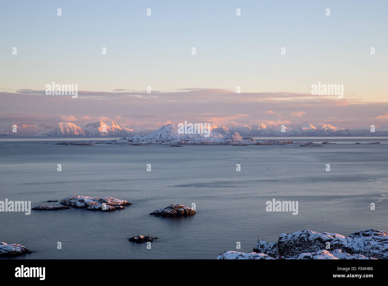 Skrova island in the Vestfjord, Lofoten, Nordland, Norway Stock Photo ...