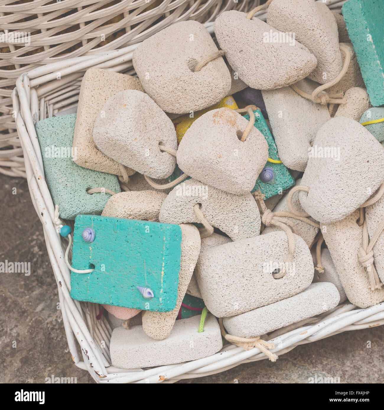 pumice stone in the souvenir shop, colorful pumice stone, Different ...