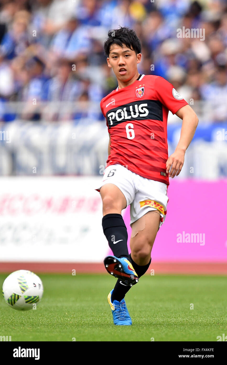 Kanagawa, Japan. 10th Apr, 2016. Wataru Endo (Reds) Football/Soccer ...
