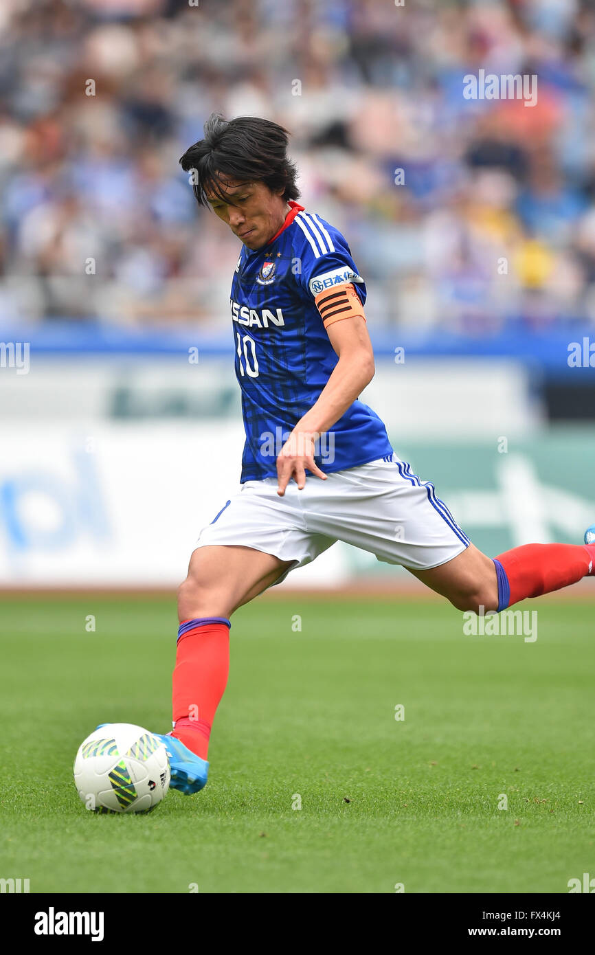 Kanagawa, Japan. 10th Apr, 2016. Shunsuke Nakamura (F Marinos) Football ...