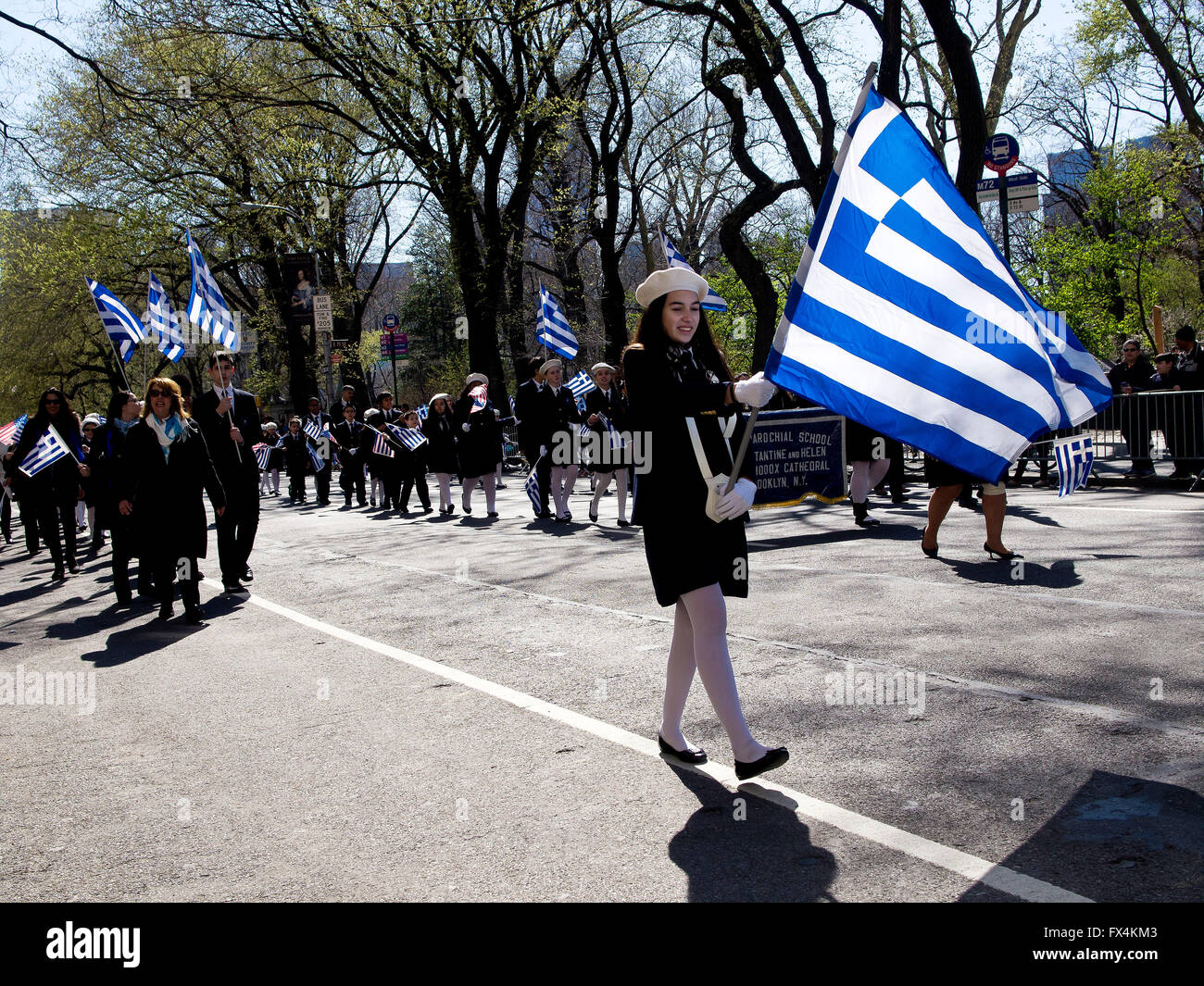 New York City, USA. 10th April, 2016. Greek Parade on Fifth Avenue, New ...