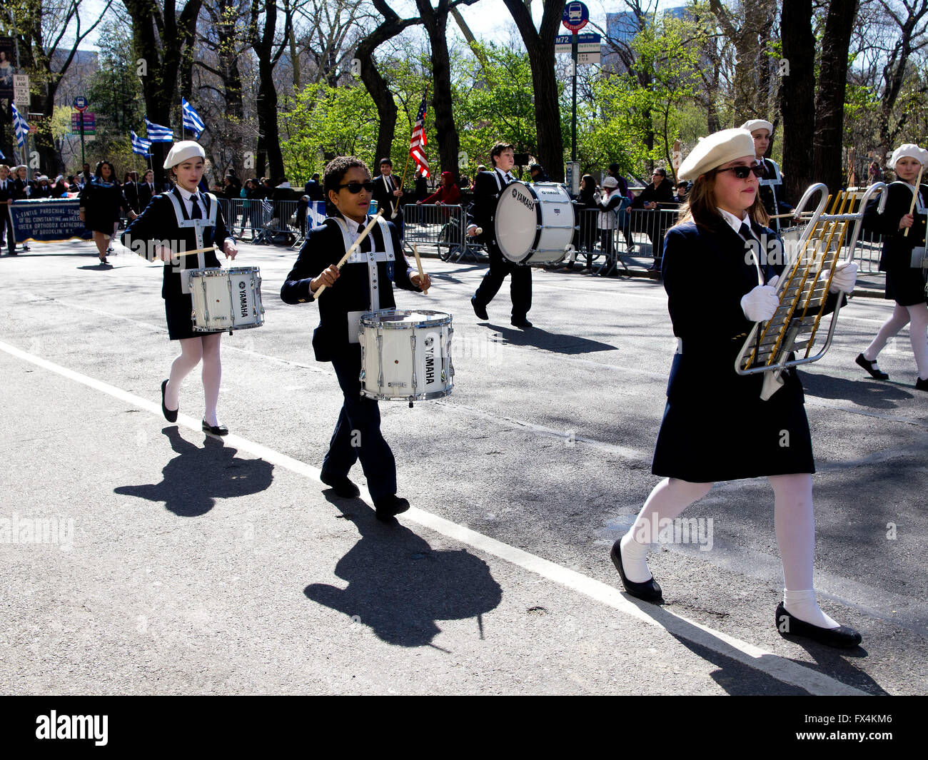 New York City, USA. 10th April, 2016. Greek Parade on Fifth Avenue, New ...