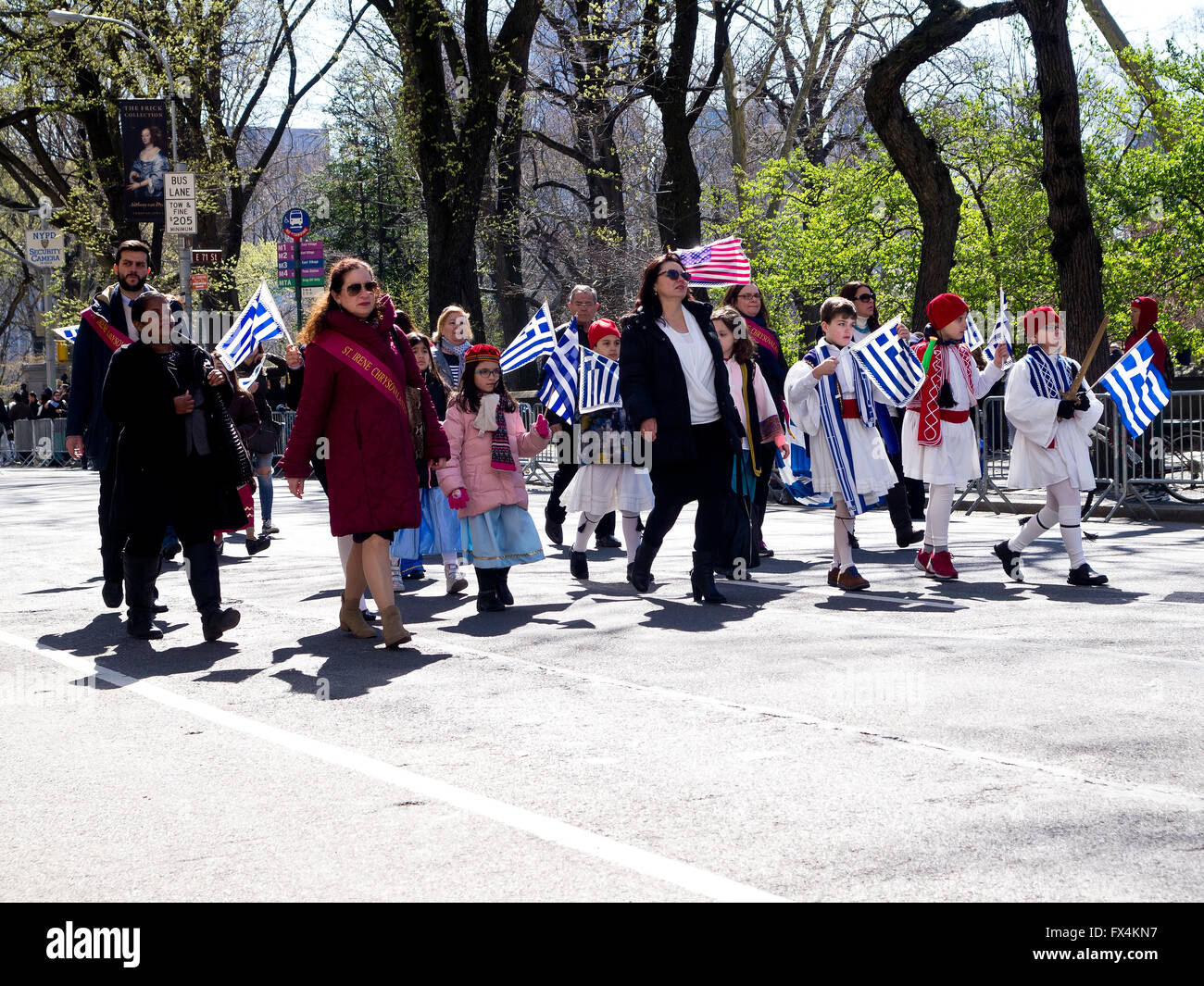New York City, USA. 10th April, 2016. Greek Parade on Fifth Avenue, New ...