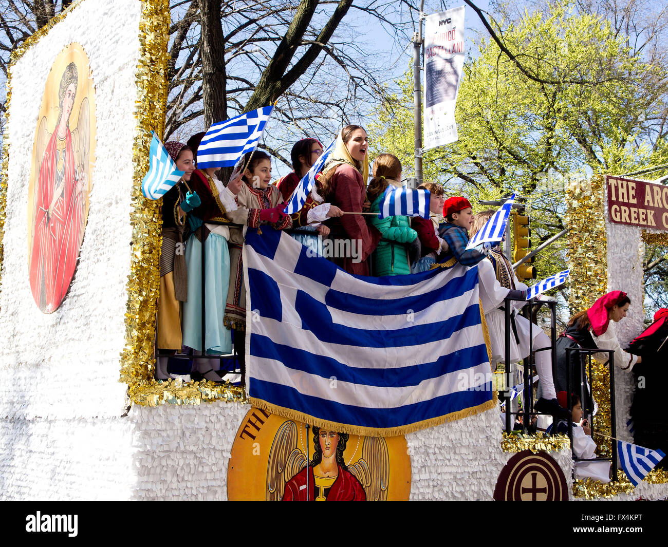 New York City, USA. 10th April, 2016. Greek Parade on Fifth Avenue, New ...