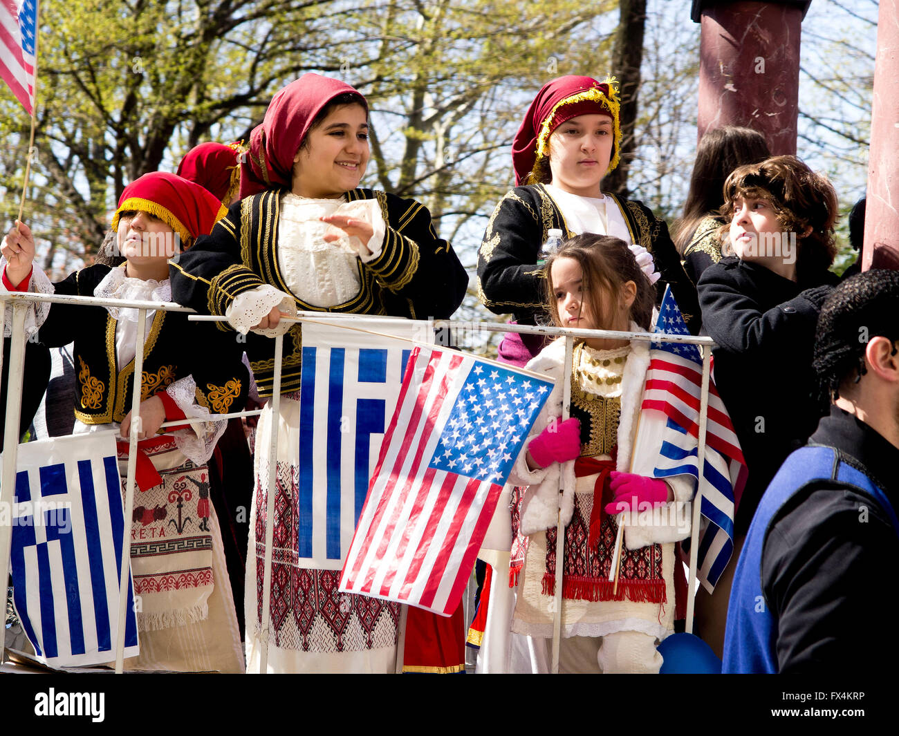 New York City, USA. 10th April, 2016. Greek Parade on Fifth Avenue, New ...