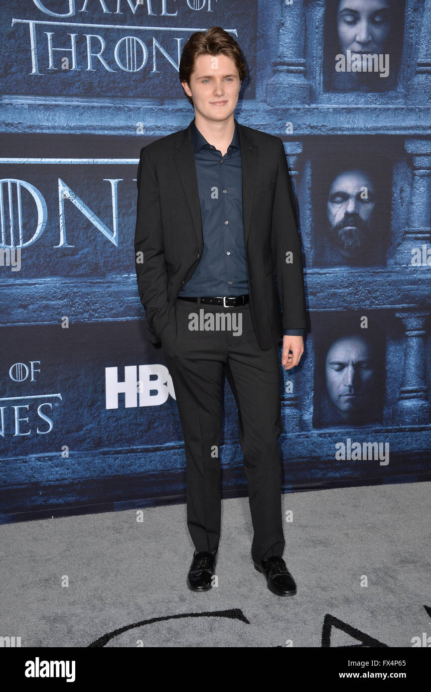 Los Angeles, California, USA. 10th April, 2016. Actor Eugene Simon at ...