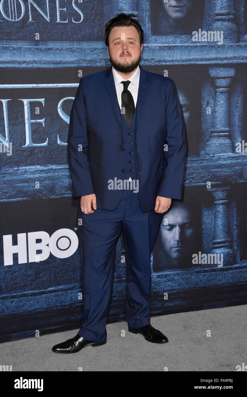 Los Angeles, California, USA. 10th April, 2016. Actor John Bradley at ...
