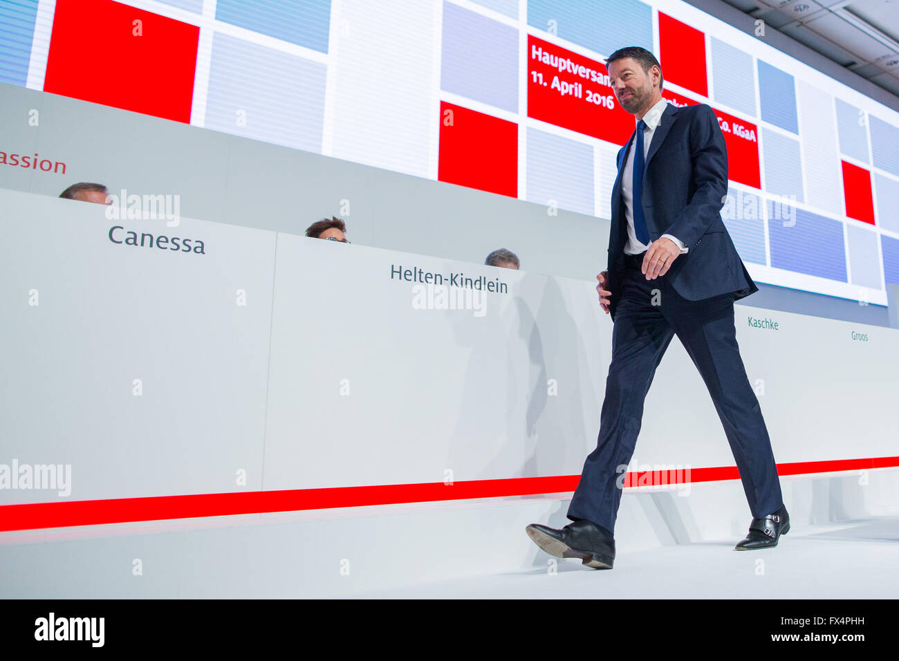 The outgoing CEO of Henkel, Kasper Rorsted, walks to the podium at the ...