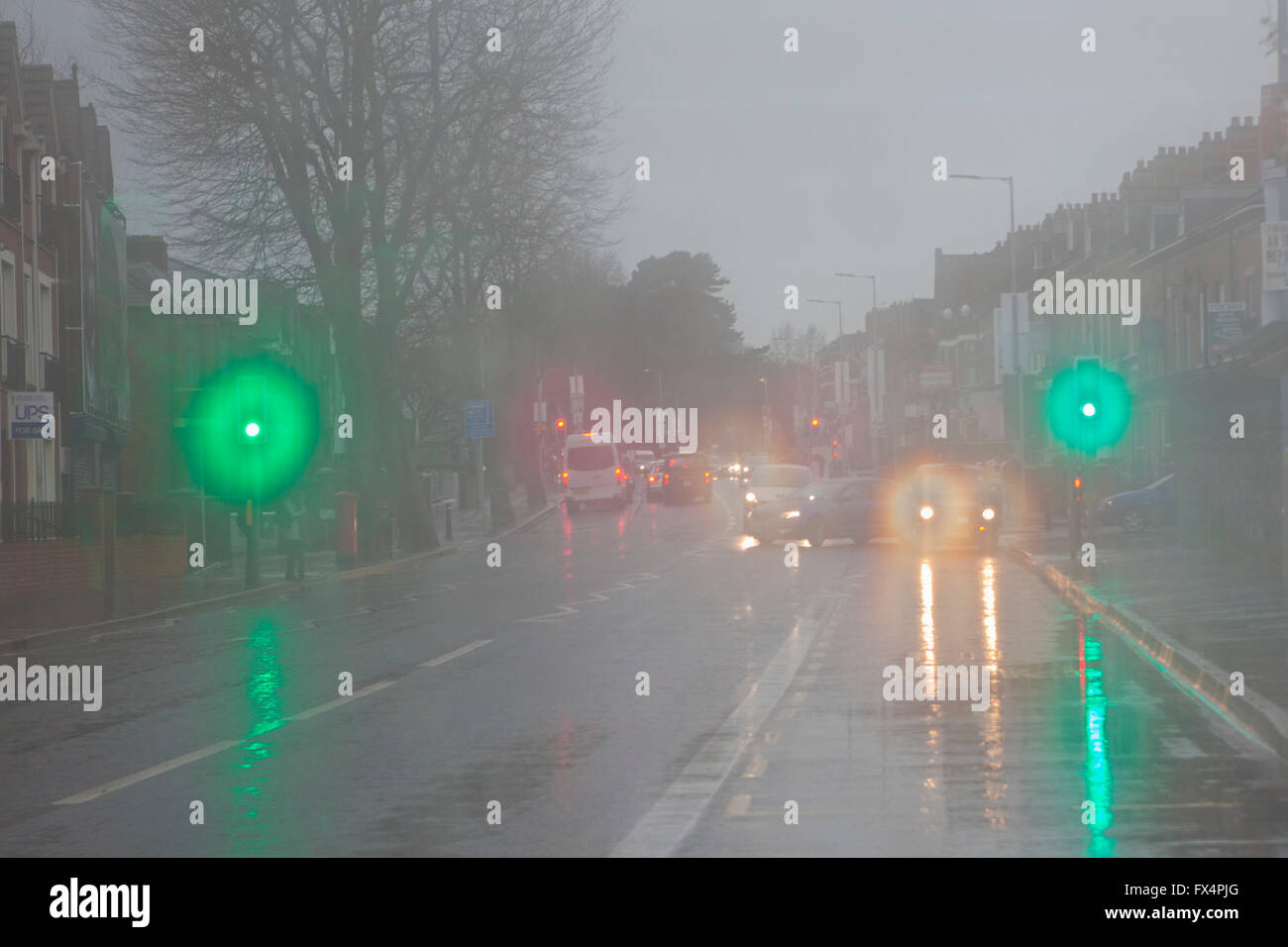 Belfast, Ireland. 11th April, 2016. UK Weather: Heavy Rain reduces ...