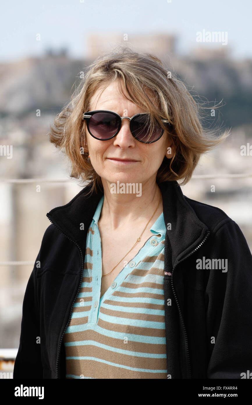 Athens, Greece. 11th Apr, 2016. French Director Muriel Coulin poses for ...