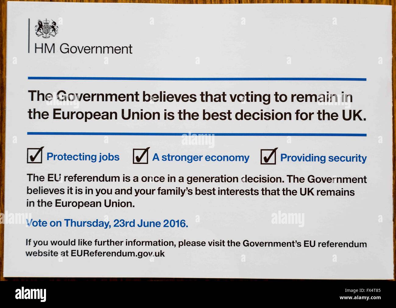 London, UK. 11th April, 2016. Government Pro-EU Membership Campaign ...