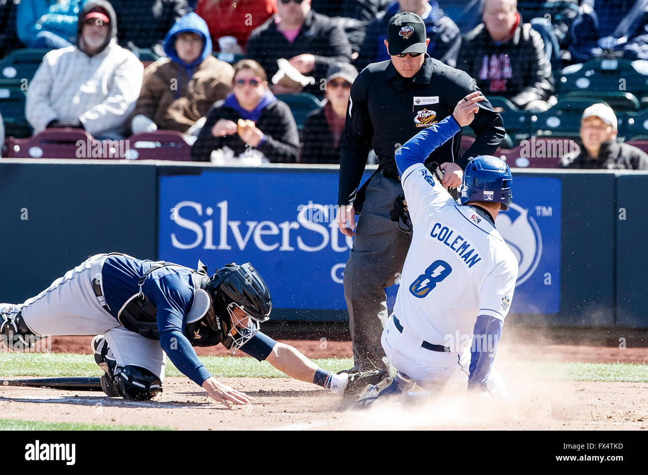 Apr 09, 2016 - Omaha, NE, U.S. - Omaha Storm Chasers third baseman ...