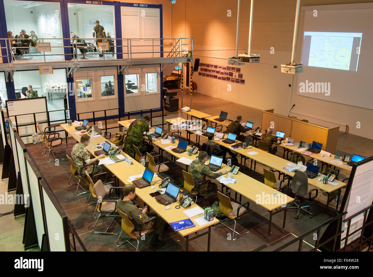 Garlstedt, Germany. 11th Apr, 2016. Soldiers from several countries use ...