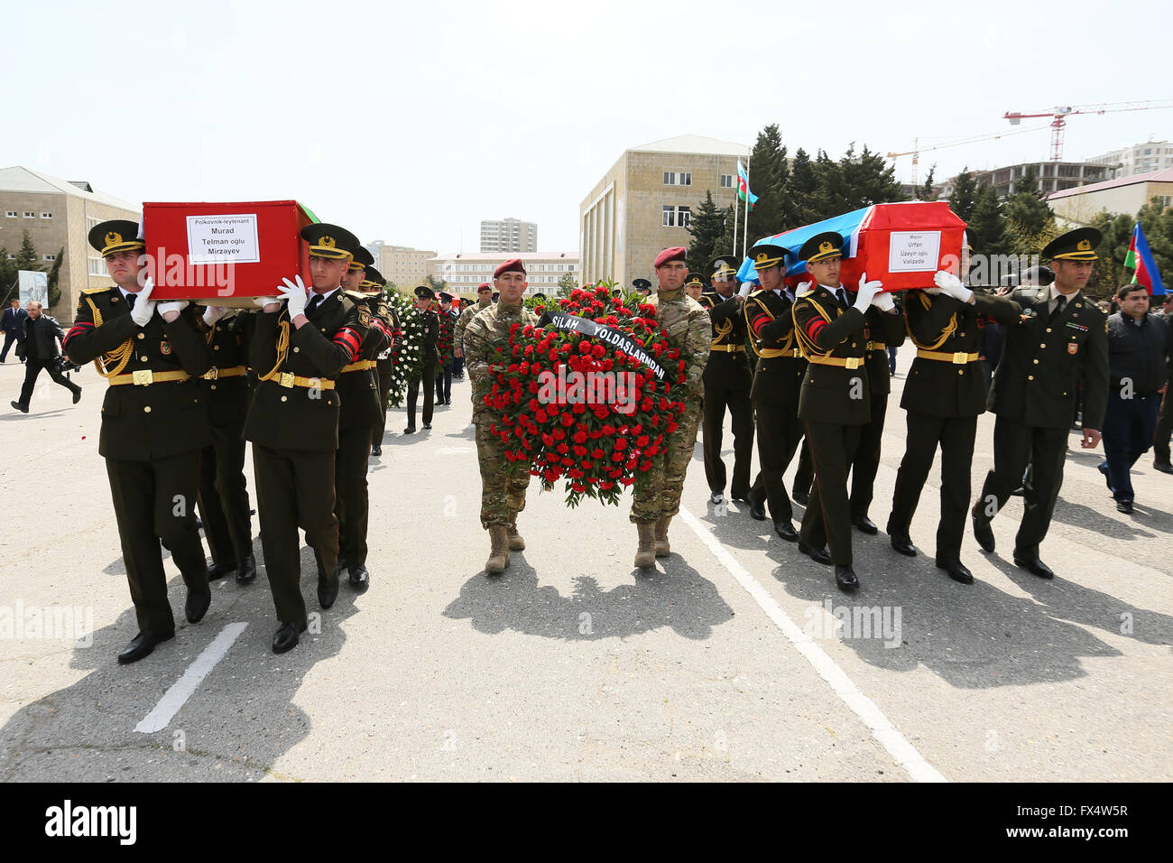 Azerbaijan. 11th Apr, 2016. Azerbaijan soldiers carry who was martyred ...