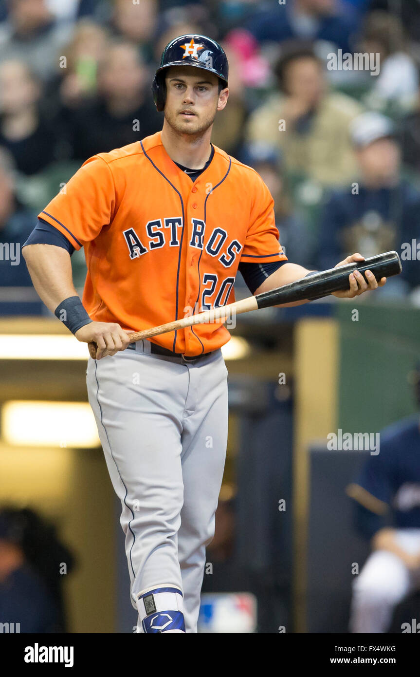 Milwaukee, WI, USA. 10th Apr, 2016. Houston Astros left fielder Preston ...