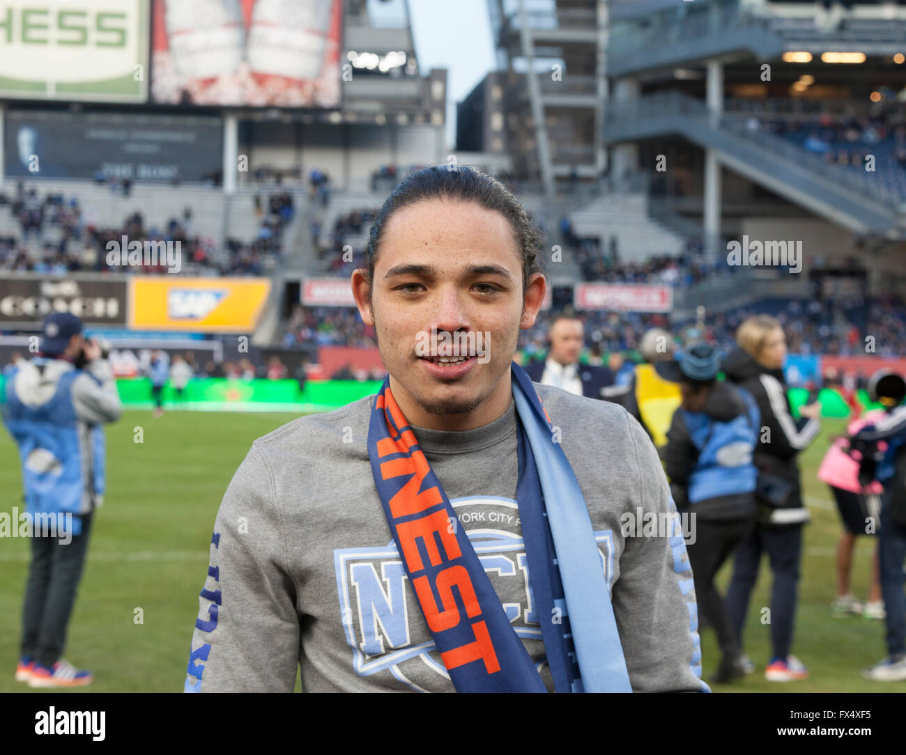 New York, NY USA - April 10, 2016: Opening ceremony Anthony Ramos ...