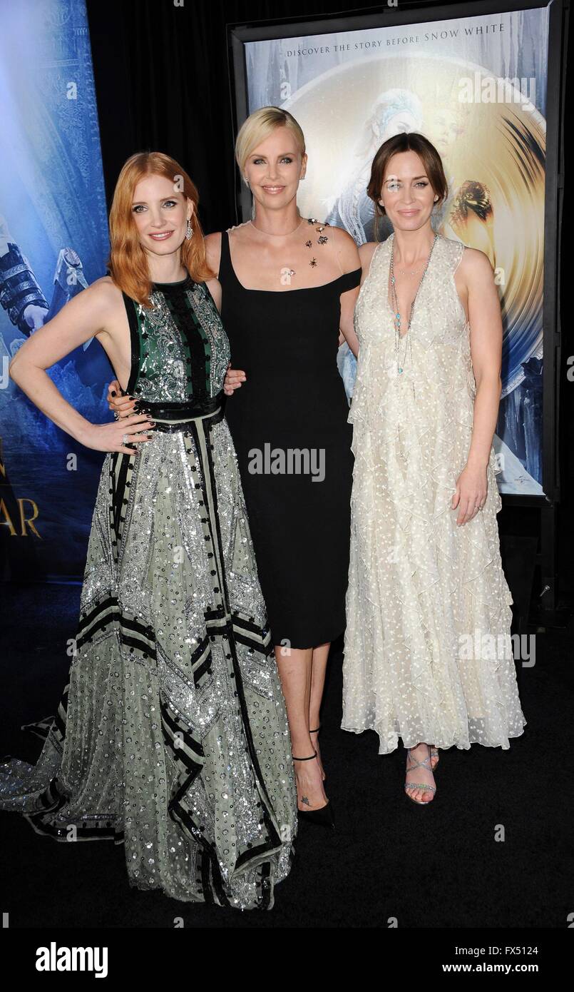Los Angeles, CA, USA. 11th Apr, 2016. Jessica Chastain, Charlize Theron ...