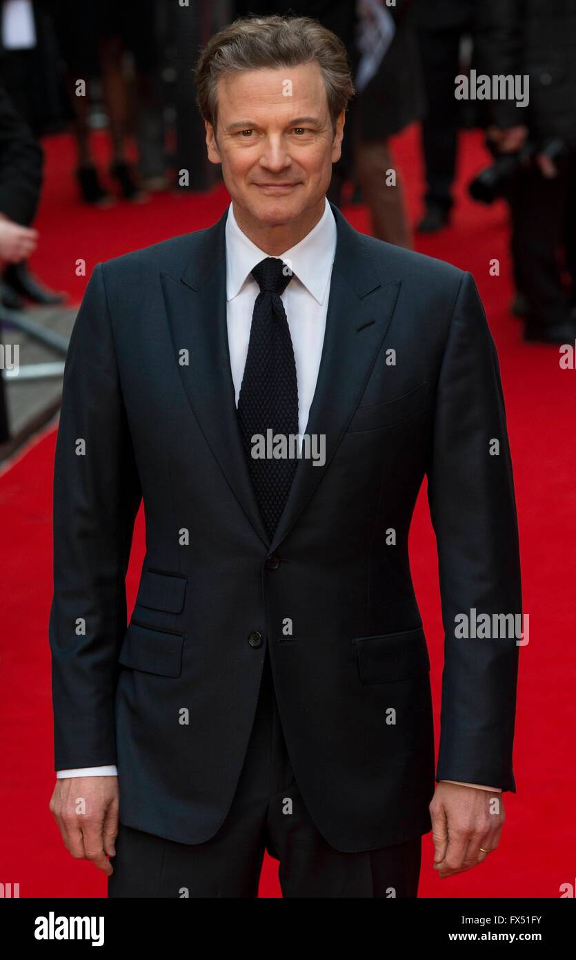 London, UK. 11th Apr, 2016. Colin Firth at UK Film Premiere of ‚Äú Eye ...