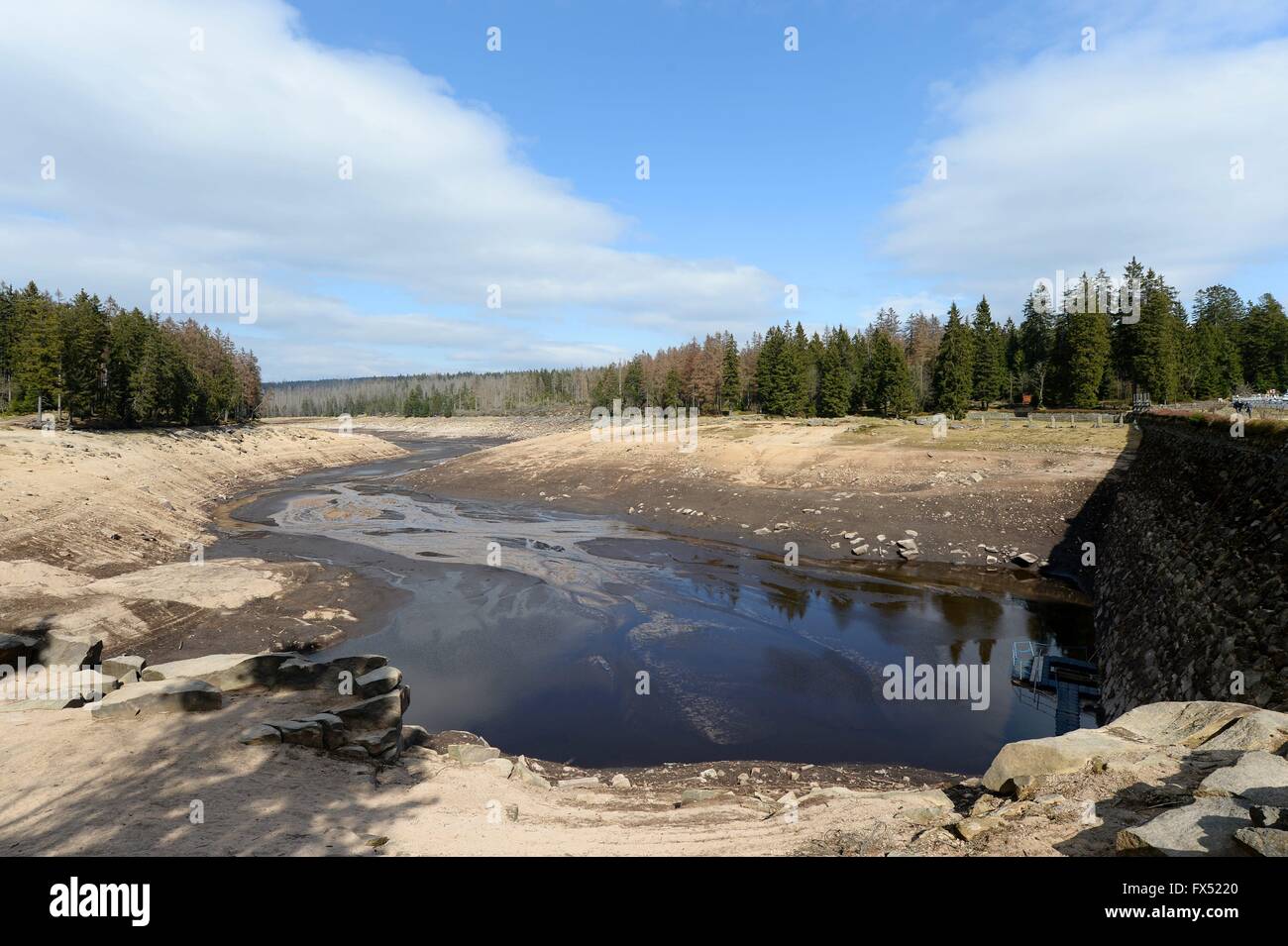 The lake "Oderteich" in the Harz mountains, Germany, near city of ...