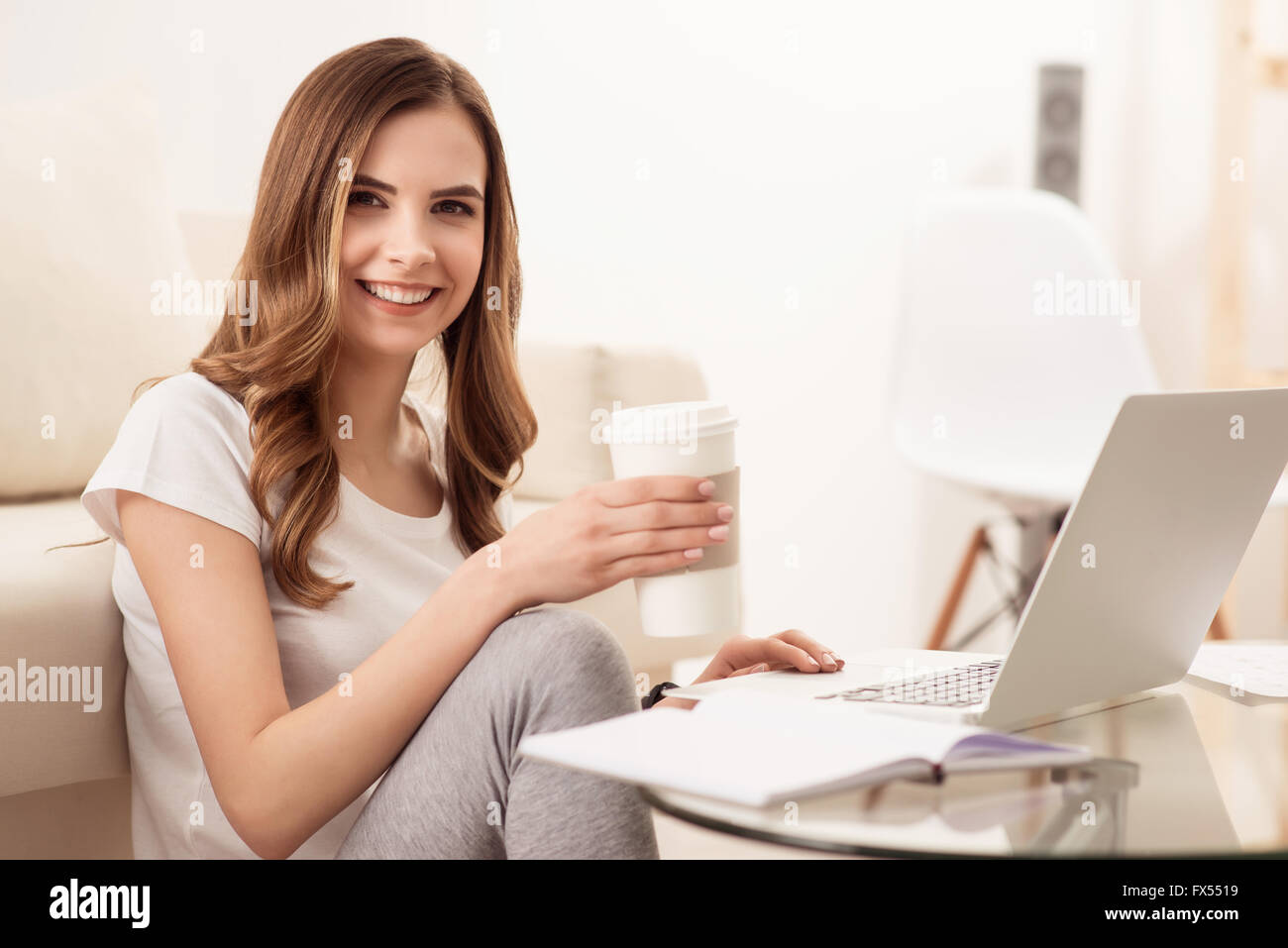 Beautiful girl using laptop hi-res stock photography and images - Alamy