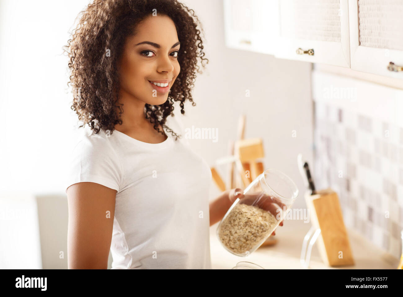 Beautiful girl breakfast hi-res stock photography and images - Alamy
