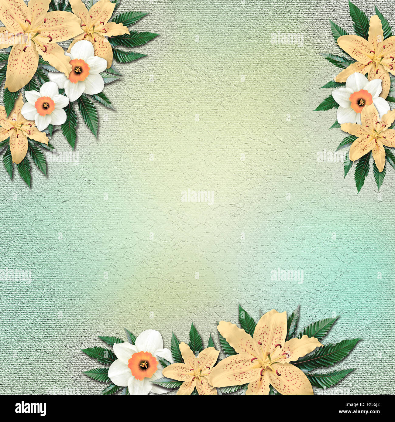 Vintage summer background with flowers and leaves Stock Photo - Alamy