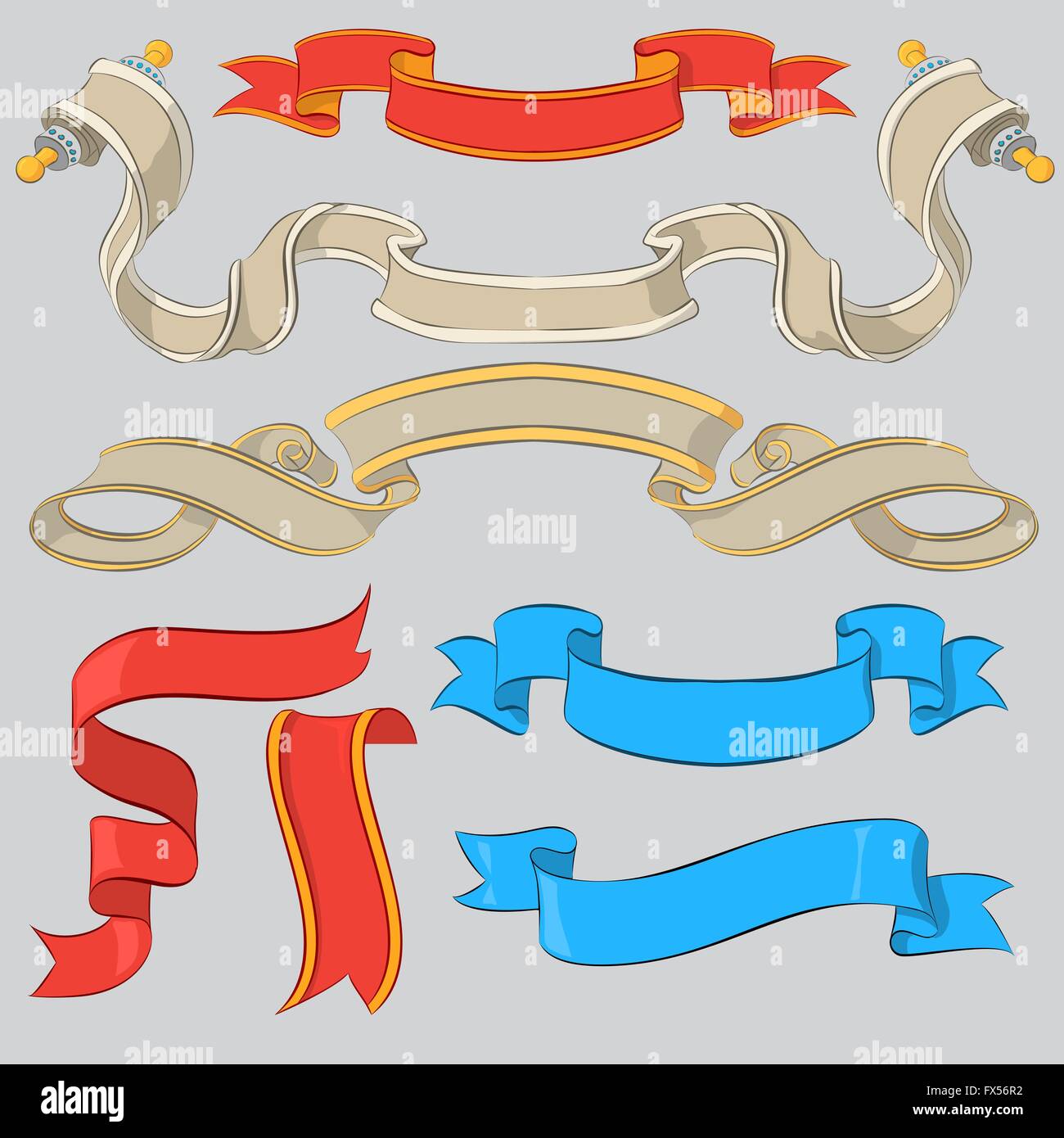Vector Set of Color Ribbons for Your Text Stock Vector Image & Art - Alamy