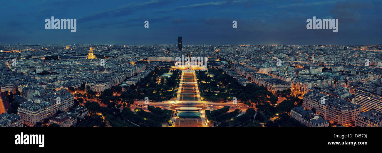 Paris city skyline rooftop view at night, France Stock Photo - Alamy