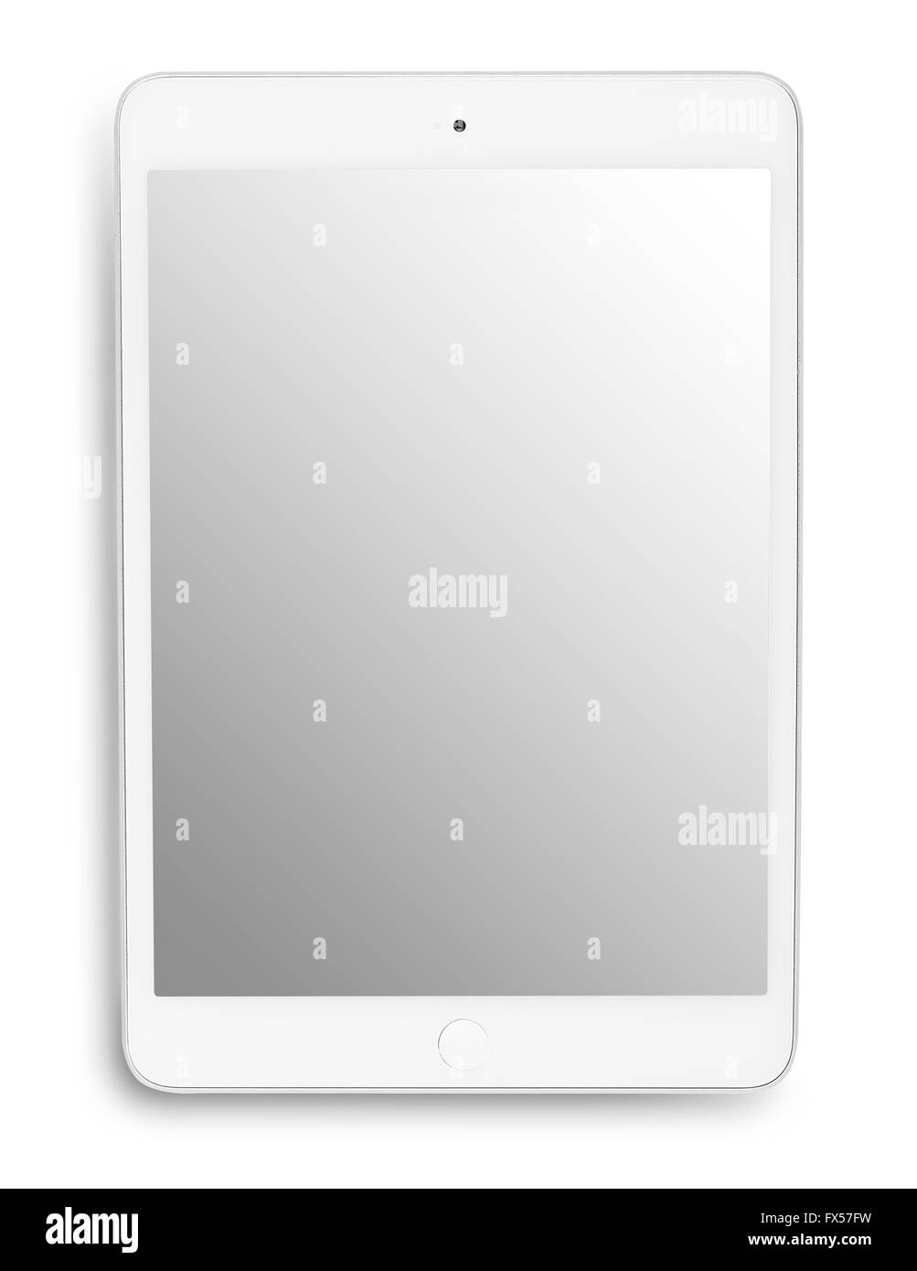 White tablet PC isolated on white background Stock Photo - Alamy