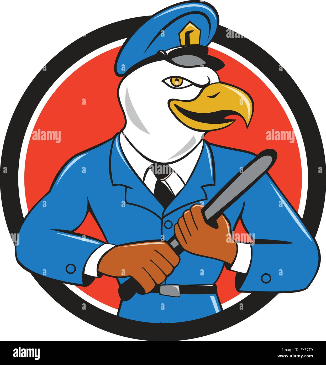 Cartoon illustration police officer looking hi-res stock photography ...