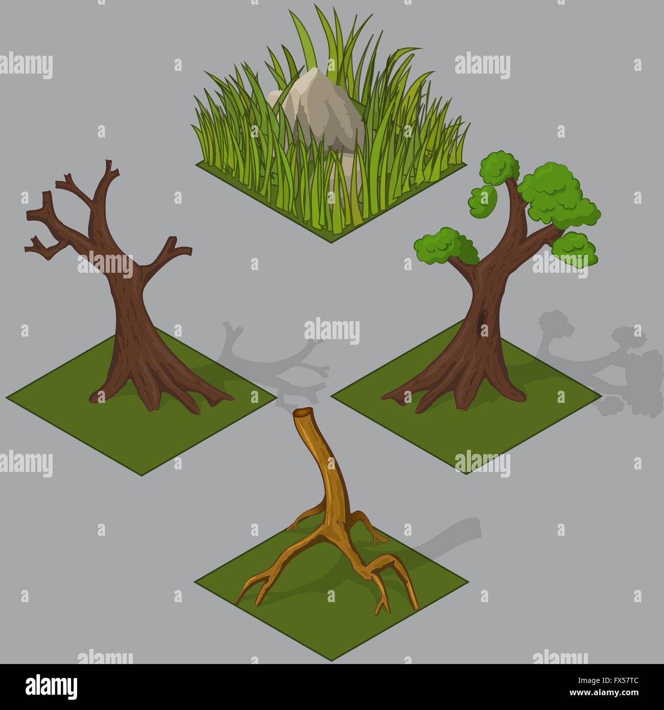 isometric forest elements Stock Vector Image & Art - Alamy