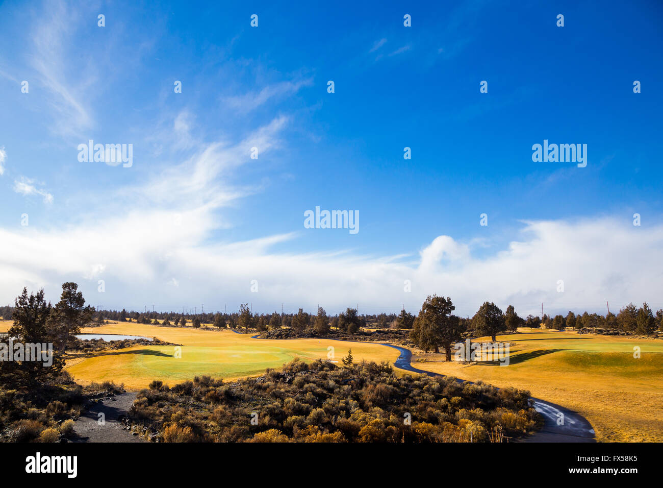 Storm on the horizon at dawn in this landscape nature photo of a golf ...