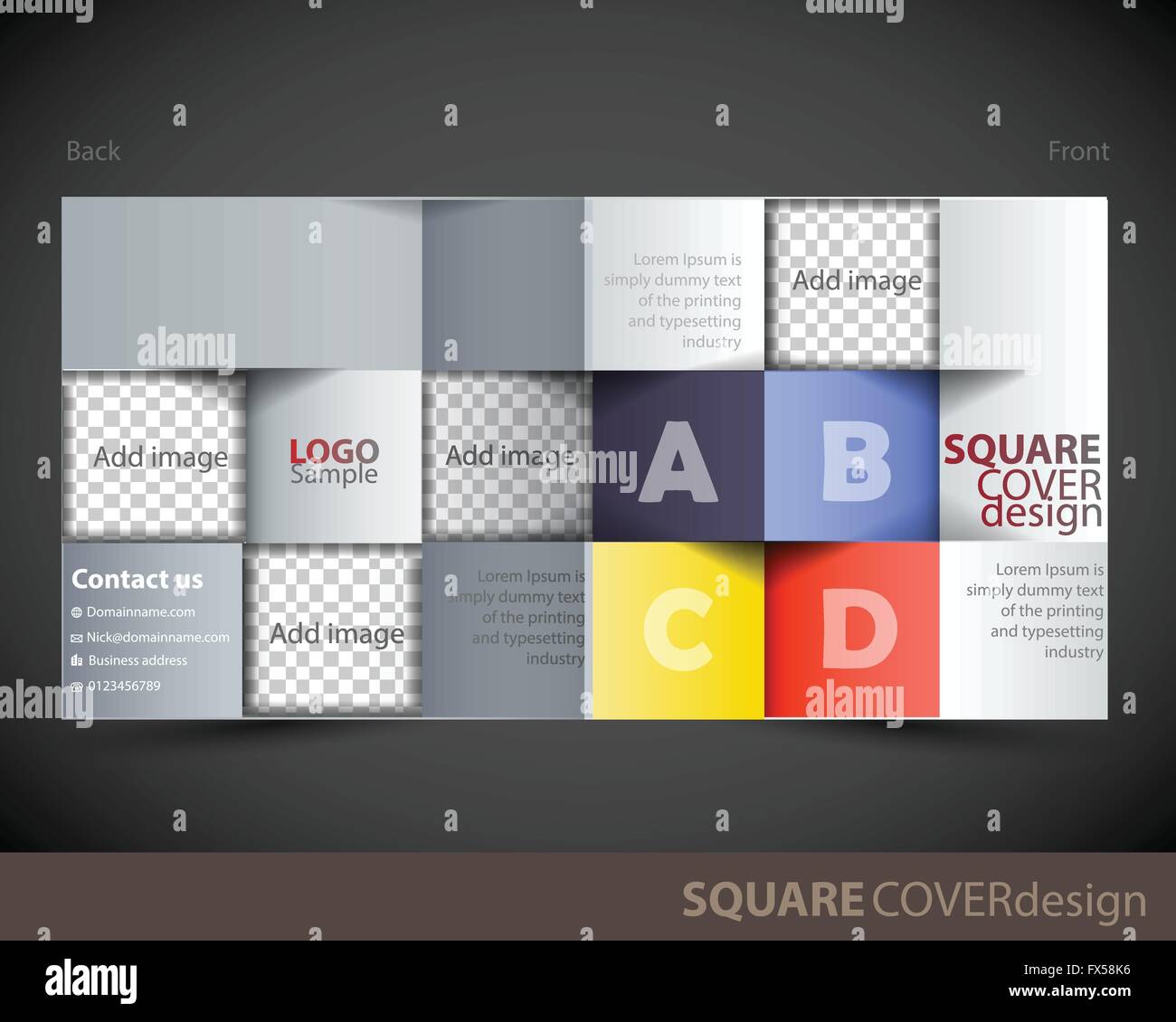 Square cover design template, vector brochure, flyer. Can be used as ...