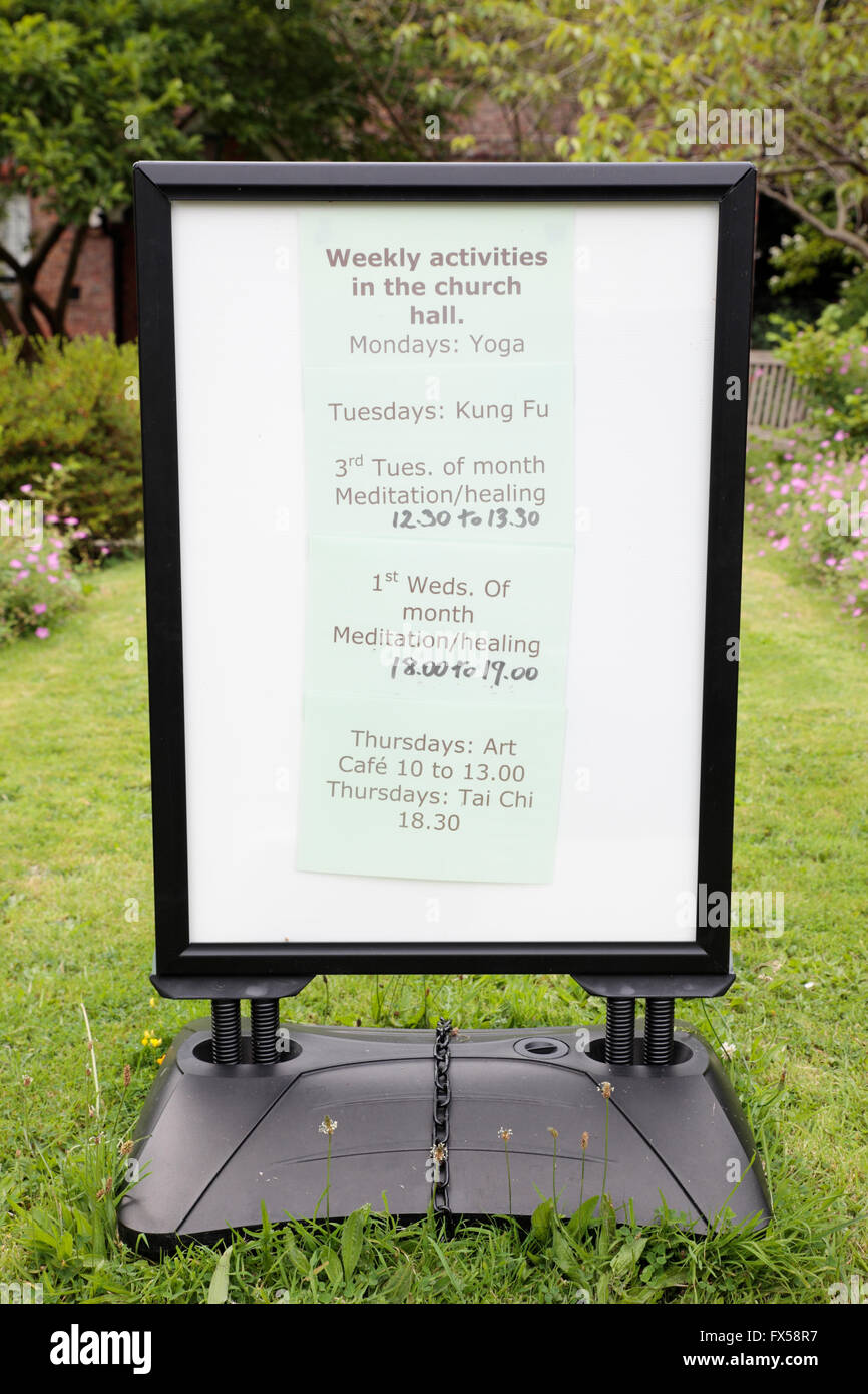 Church Hall Sign Stock Photo - Alamy