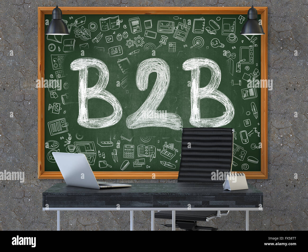 B2B on Chalkboard in the Office Stock Photo - Alamy