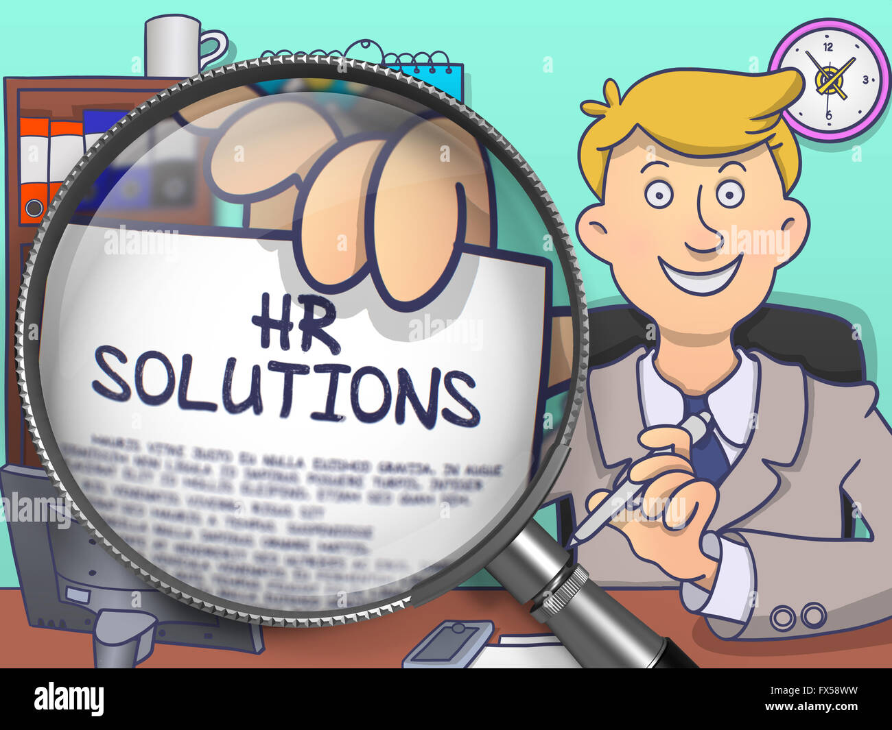 HR Solutions through Lens. Doodle Concept Stock Photo - Alamy