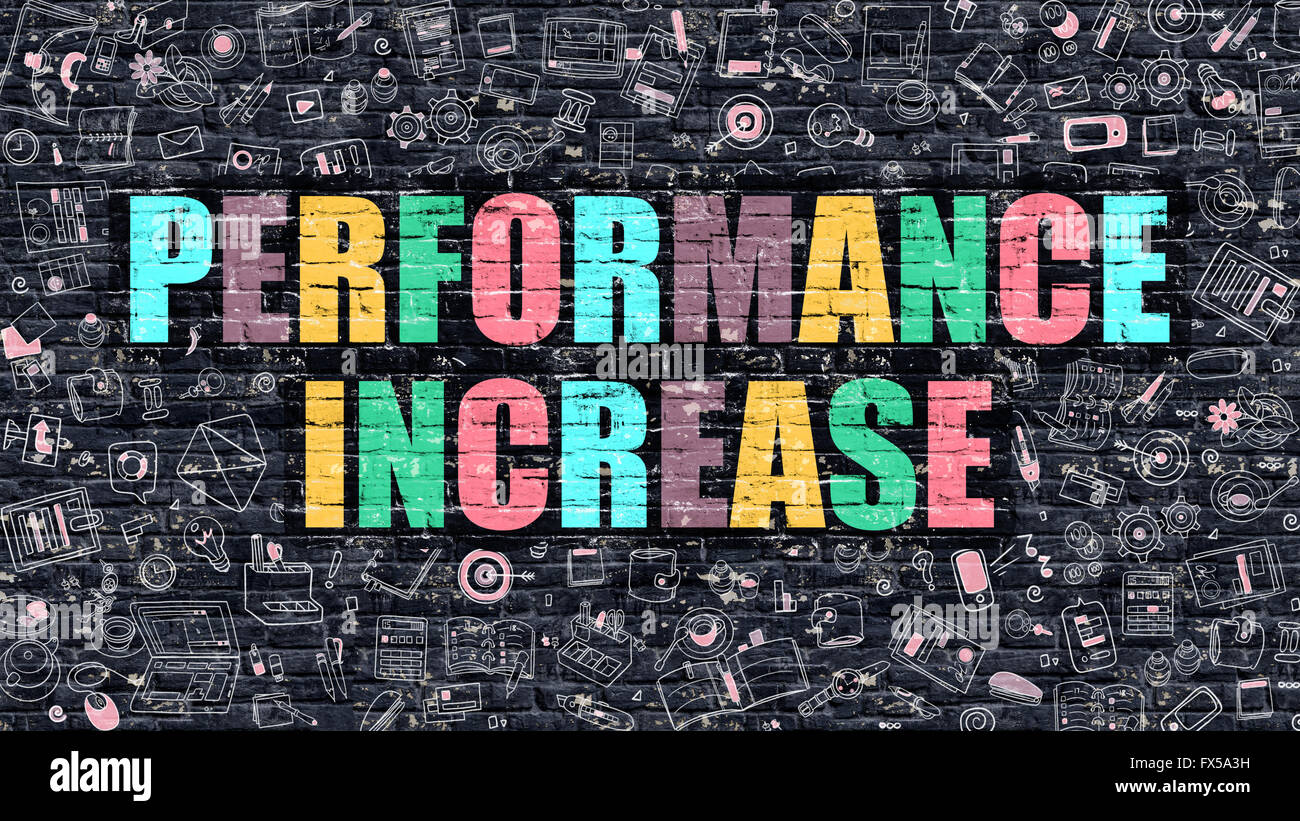 Performance Increase Concept with Doodle Design Icons Stock Photo - Alamy