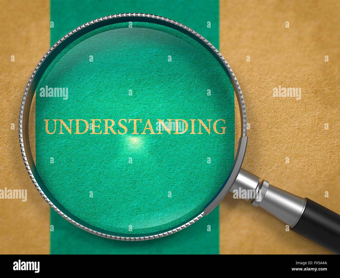 Understanding through Lens on Old Paper Stock Photo - Alamy