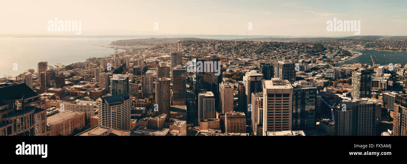 Seattle rooftop view with city urban architecture Stock Photo - Alamy