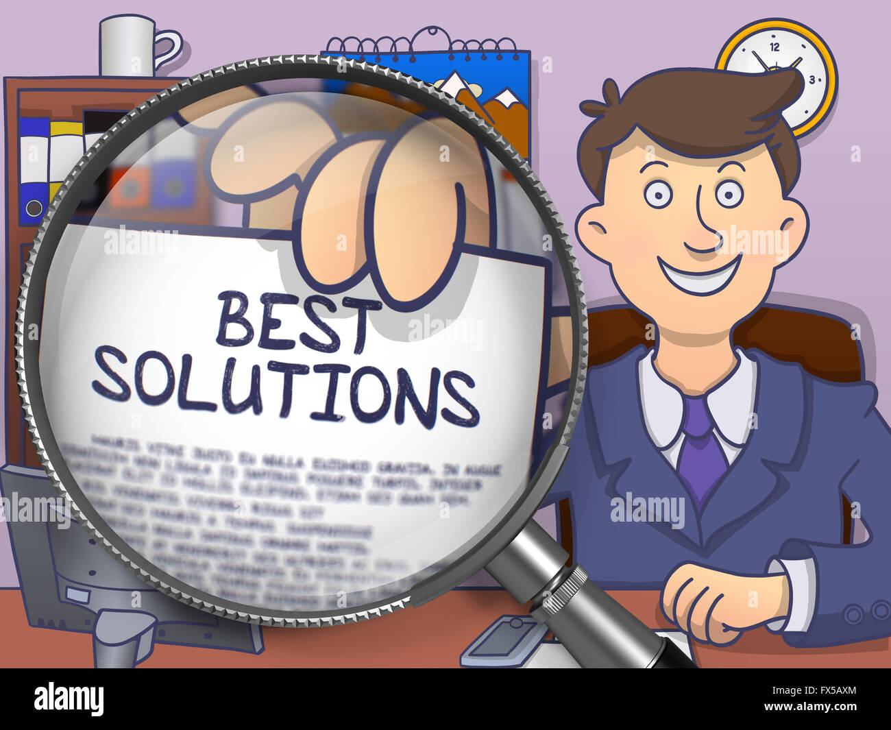 Best Solutions through Lens. Doodle Design Stock Photo - Alamy