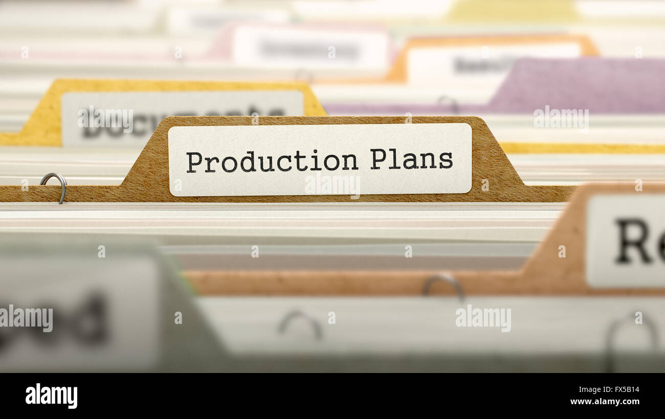 Folder in Catalog Marked as Production Plans Stock Photo - Alamy