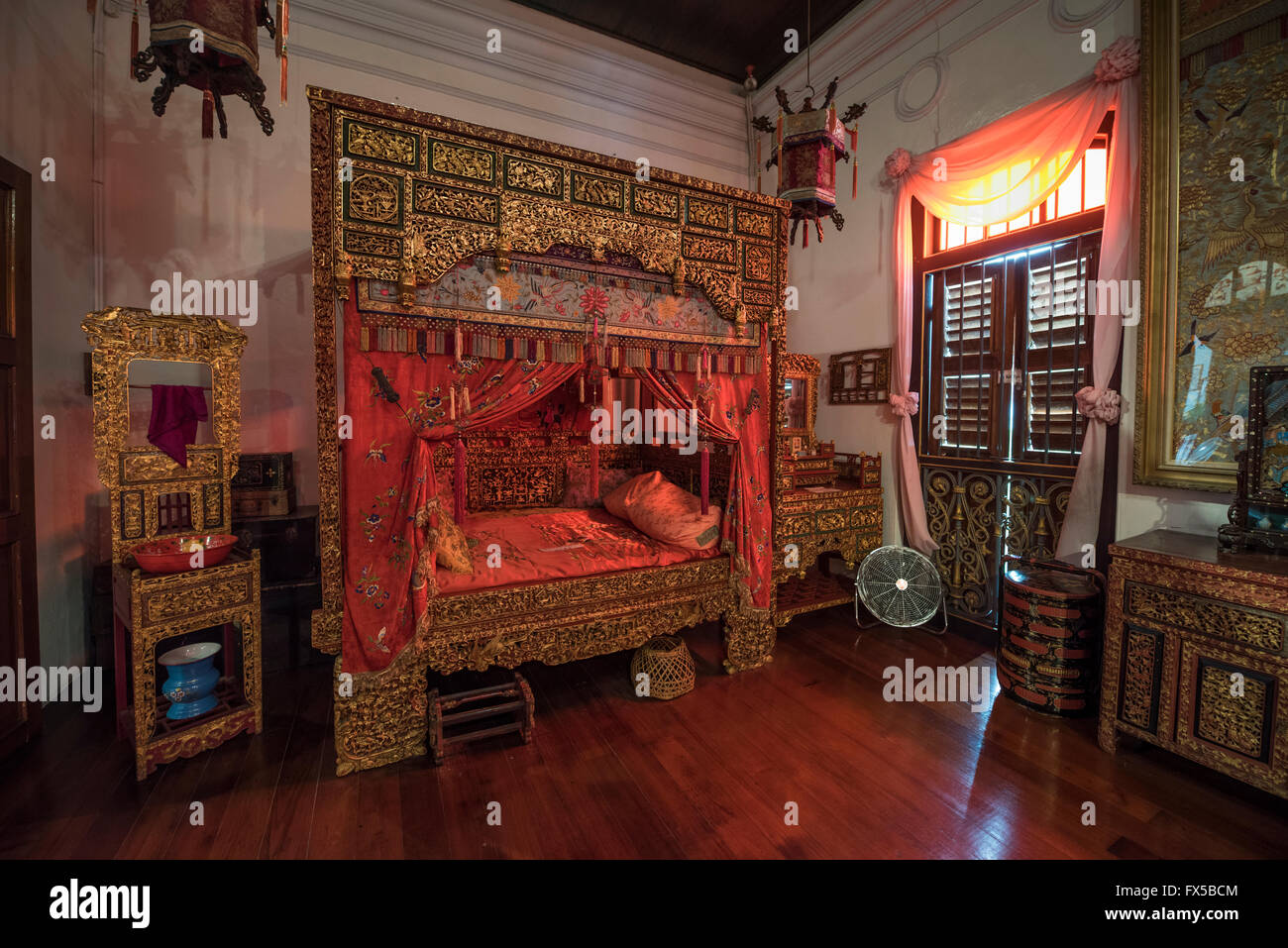 Bedroom in the Peranakan Mansion, George Town, Penang Stock Photo - Alamy
