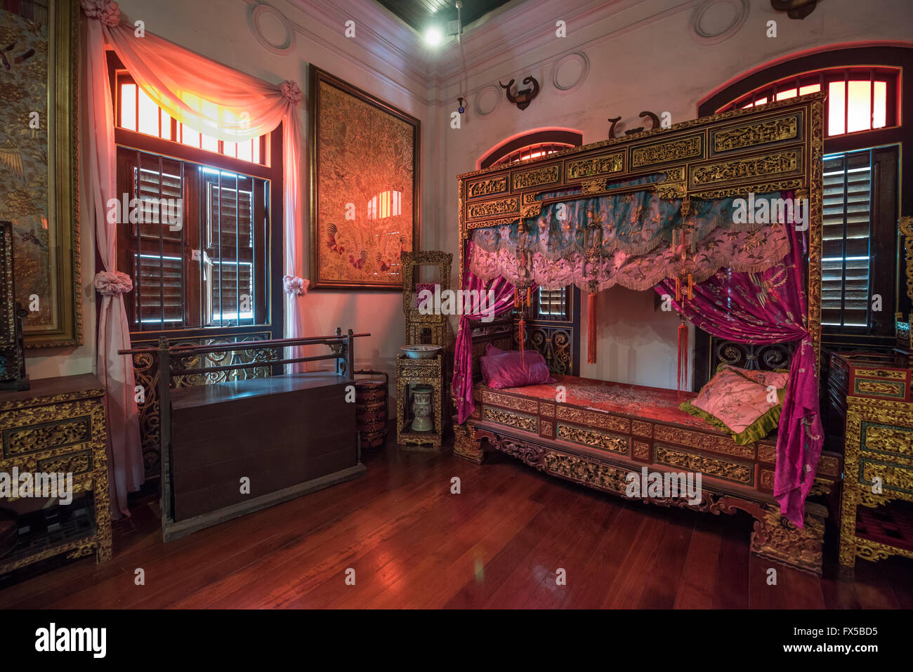 Bedroom in the Peranakan Mansion, George Town, Penang Stock Photo - Alamy