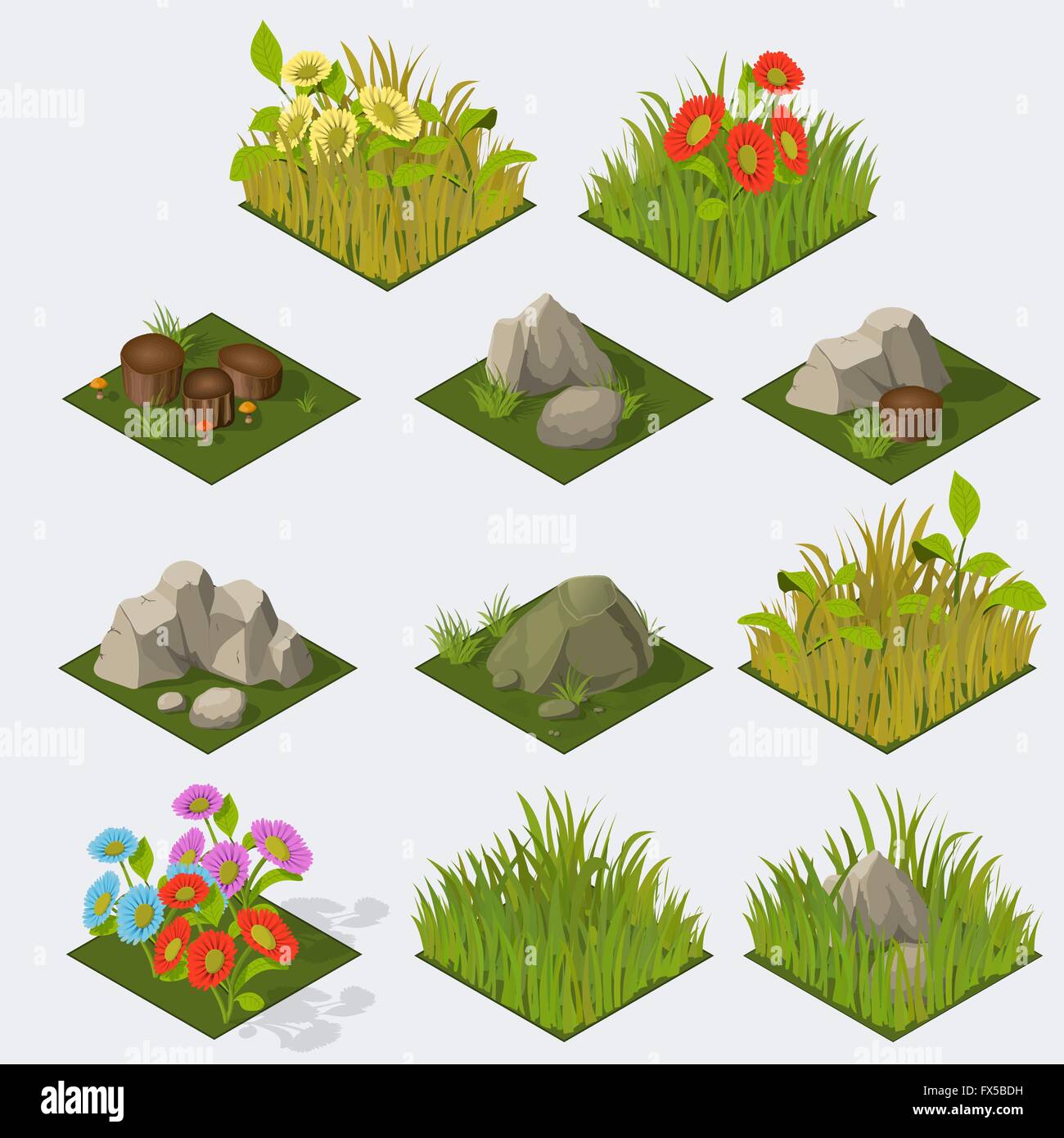 Set of Isometric landscape Tiles Stock Vector Image & Art - Alamy