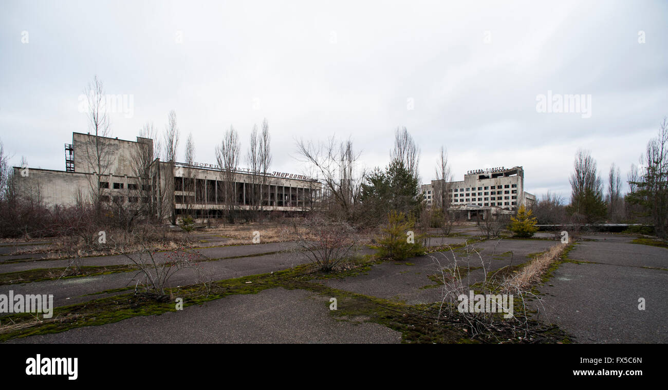 The abandoned city of Pripyat, Ukraine. Pripyat was abandoned following ...