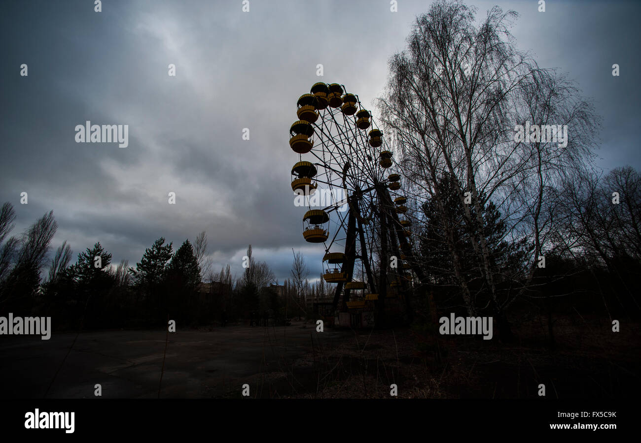The abandoned city of Pripyat, Ukraine. Pripyat was abandoned following ...
